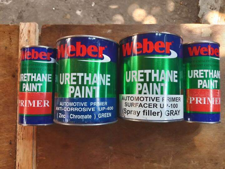 WEBER URETHANE AUTOMOTIVE PRIMER SURFACER ( SPRAY FILLER ) GRAY WITH CATALYST UP-100 / ZINC ...