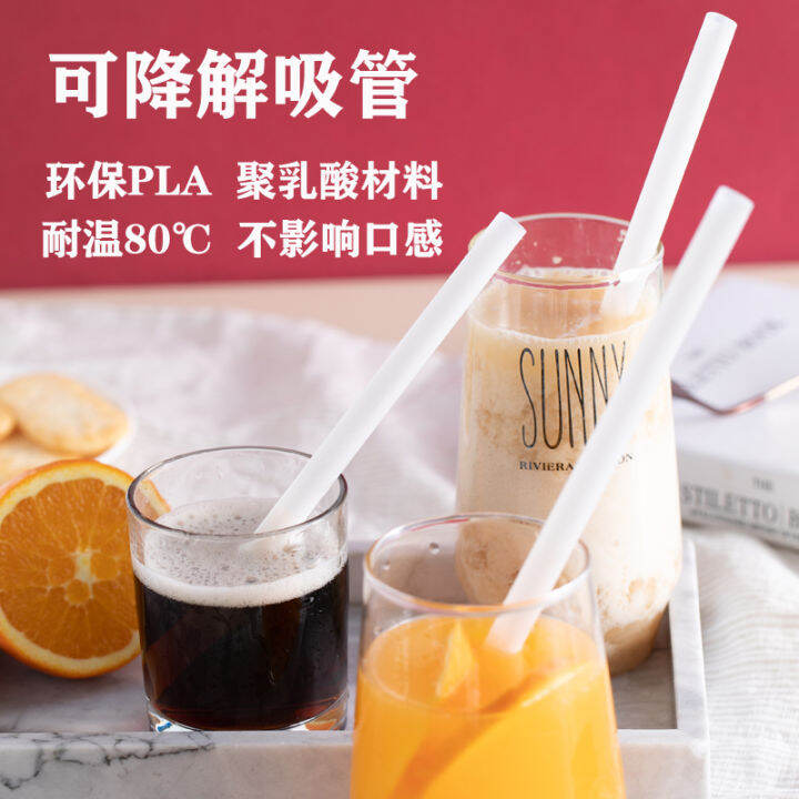 1000 Pieces Of Pla Degradable Bubble Tea Big Straw Coarse Porridge