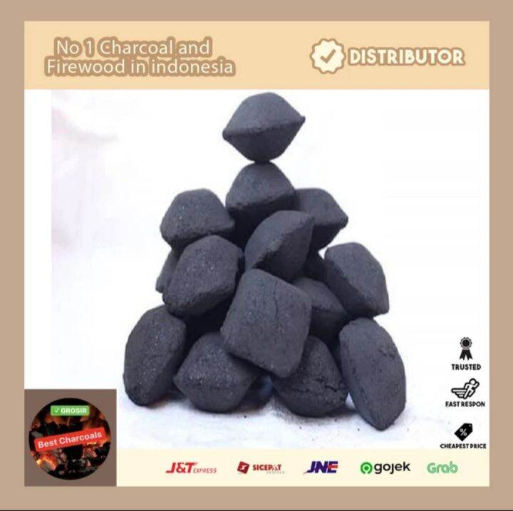 Arang Briket Batubara Pillow 1 Kg Premium Food Areng Barbeque Kualitas ...