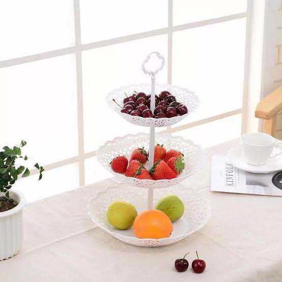 PLASTIC FRUIT TRAY 3 LAYER WHITE COLOR | Lazada PH