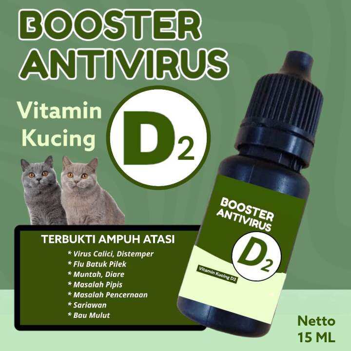 Vitamin kucing D2 cair 15ml booster anti virus kucing anjing super ...