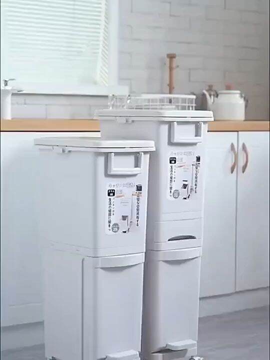 Kitchen Separation Japanese minimalism Garbage Bin Dry and Wet Sorting ...