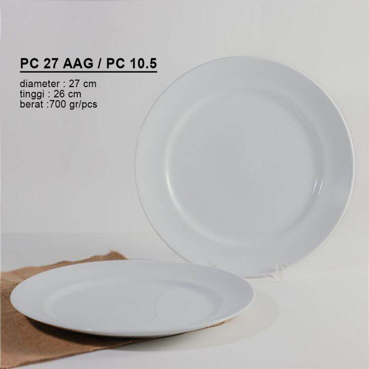 Piring Makan Keramik Ceper 10.5inch PC10.5KP/AP/AAG Polos 6pcs by indo ...