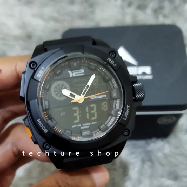 Jam Eiger Antero Hitam Jam Digital Analog | Lazada Indonesia
