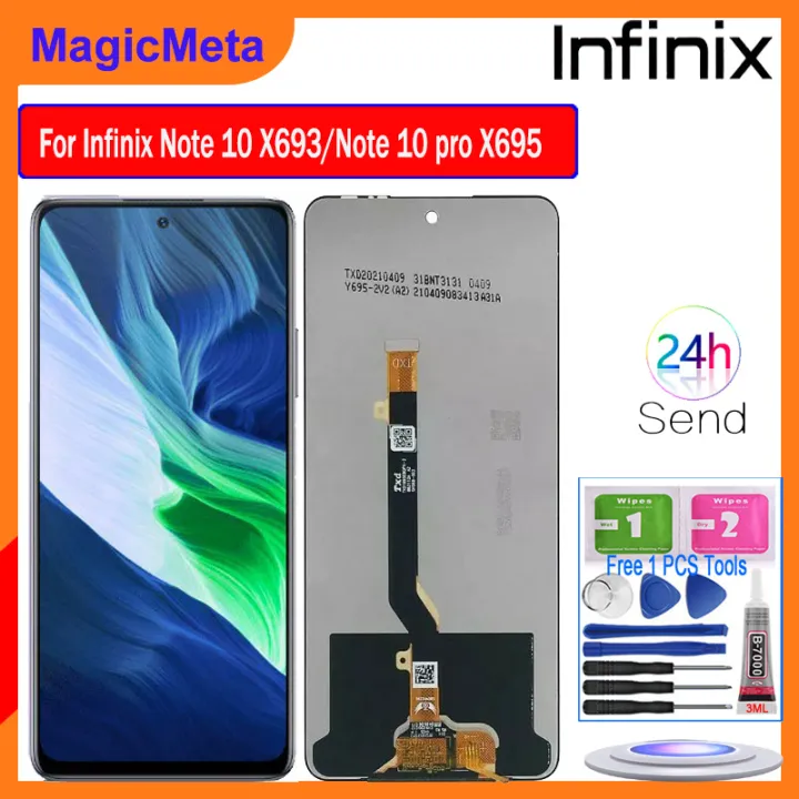 MagicMeta จอแอลซีดีต้นฉบับสำหรับ Infinix Note 10 X693/Note 10 Pro X695 ...