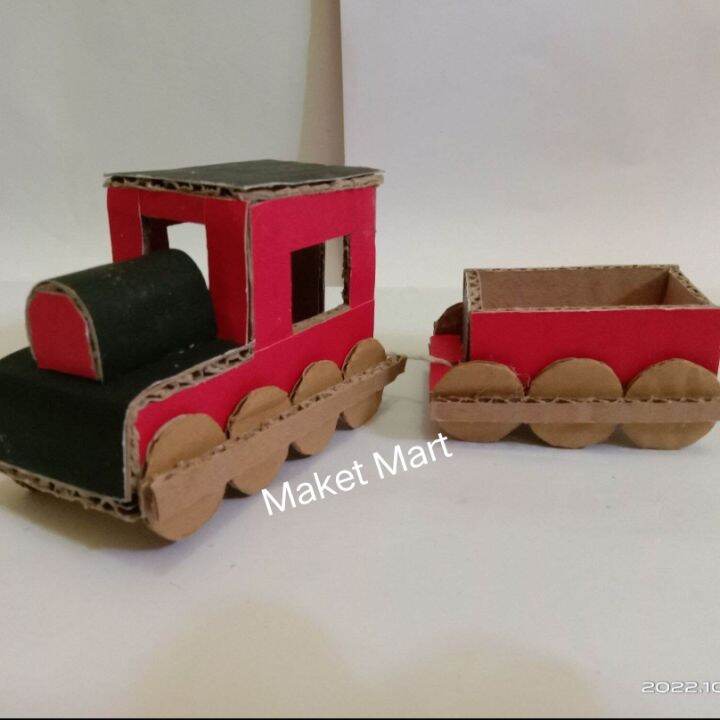 Prakarya Miniatur Kereta Api Indonesia Dari kardus warna merah | Lazada ...