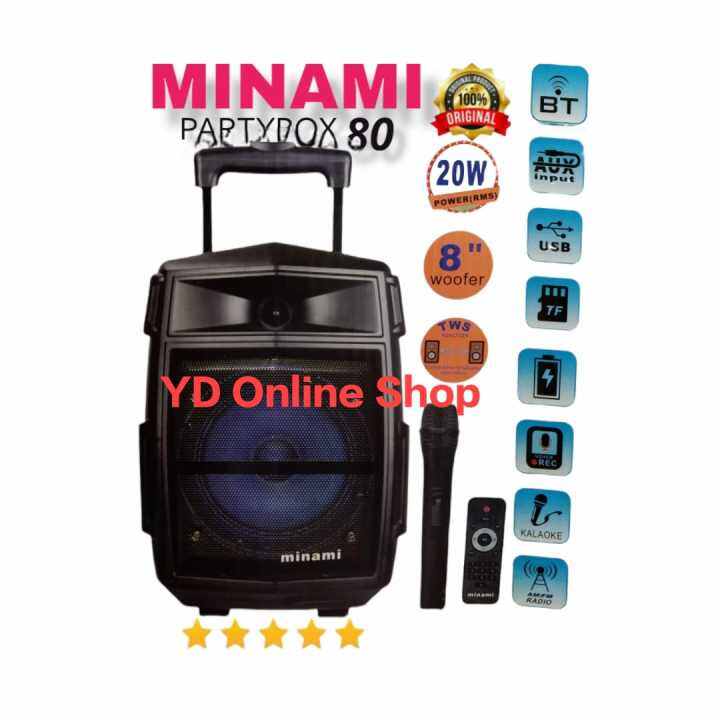 Speaker Portable MINAMi 8 inch Speaker Karaoke Original | Lazada Indonesia
