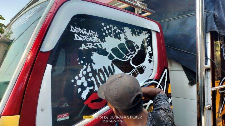 Cutting Sticker Kaca Truk Tangan Oleng | Lazada Indonesia