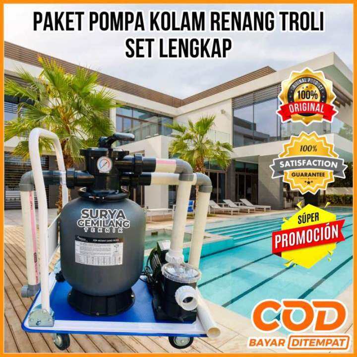 Paket Pompa Vacuum Kolam Renang Portable Set Troli Mesin Pompa Kolam ...