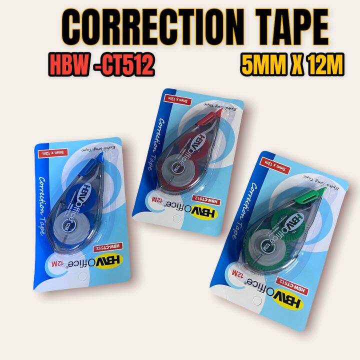 HBW Correction Tape (5MM x 12m) sold per Pc | Lazada PH