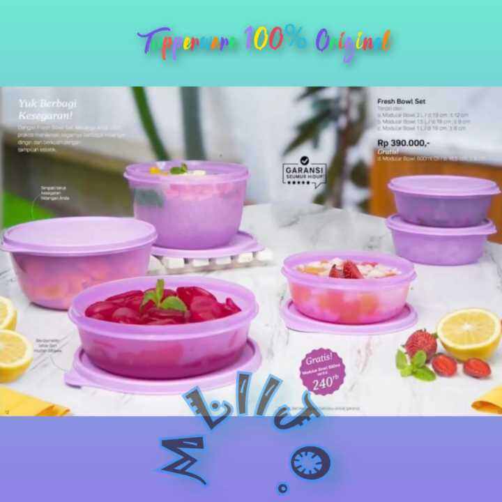 Modular Bowl Fresh Bowl mangkok tutup Tupperware | Lazada Indonesia