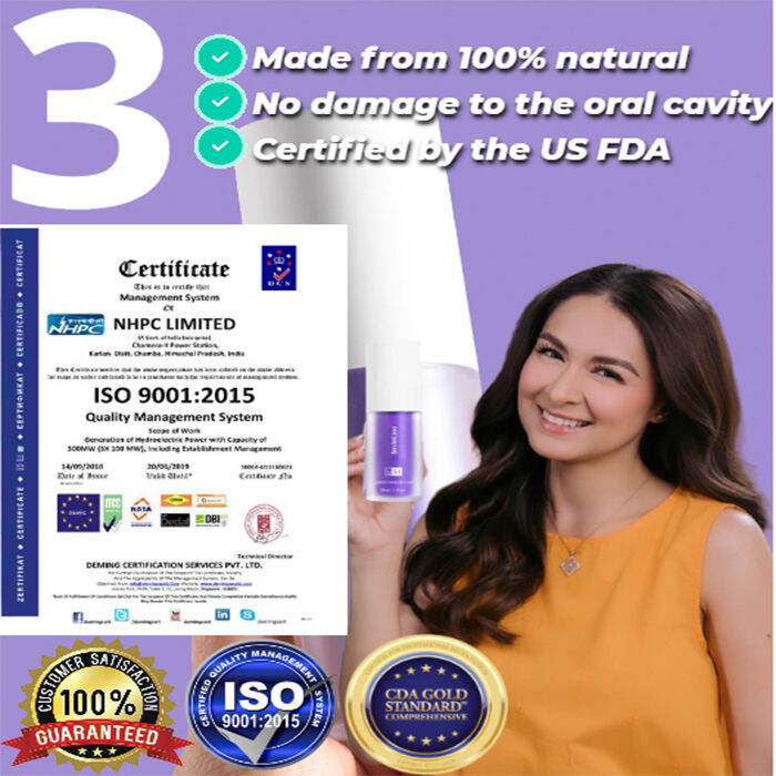 Smile teeth whitening v34 toothpaste purple original color corrector ...