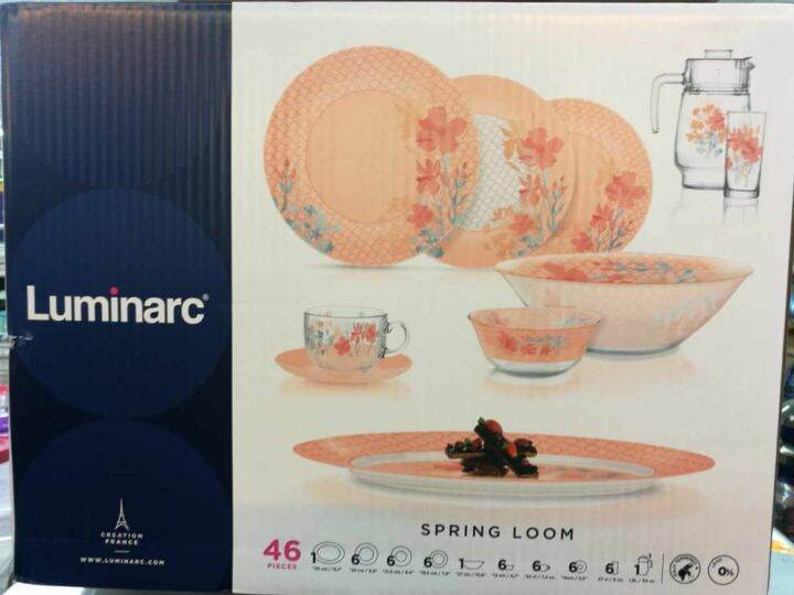 LUMINARC DINNER SET 46PCS SPRING LOOM | Lazada