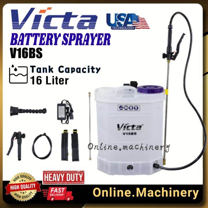 VICTA V16BS Battery Knapsack Sprayer Pump 16L(Bateri Pam Racun) USA ...