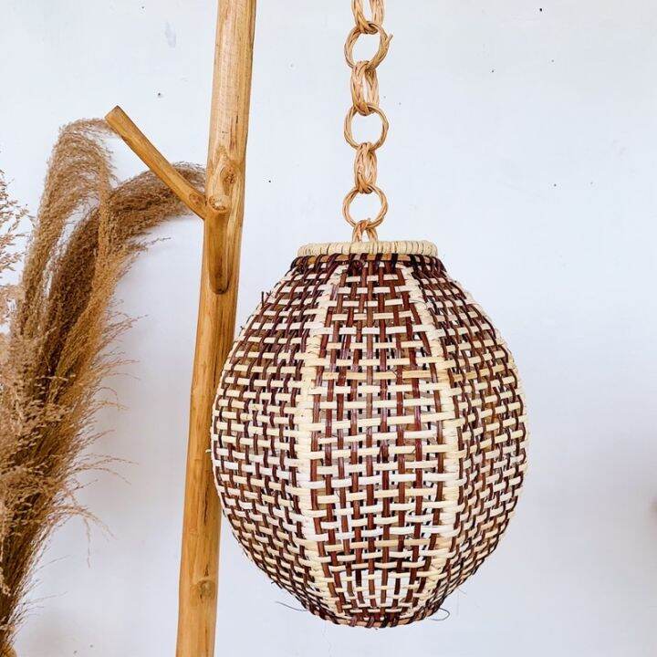 ( Bayar di tempat ) Kap Lampu unik kap lampu anyaman rotan Kap lampu ...