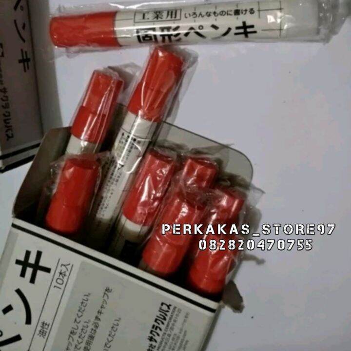 solid steel MARKER SAKURA spidol penanda besi permanen warna merah ...