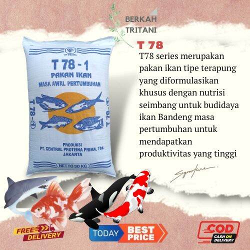 Pelet Ikan Pakan Ikan CP PRIMA T78 (10 kg) nila, mas, patin, bandeng ...