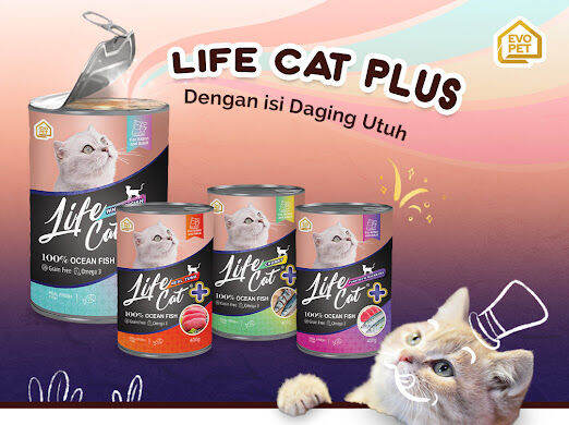 life cat kaleng plus omega 3 all varian - wetfood cat kaleng | Lazada ...