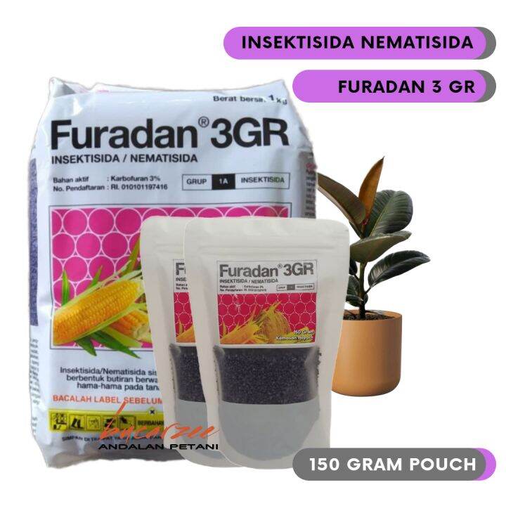 Insektisida Furadan 3GR. Pengendali hama Bekicot Ulat Orong Orong. Kemasan Hemat 150 Gram ...