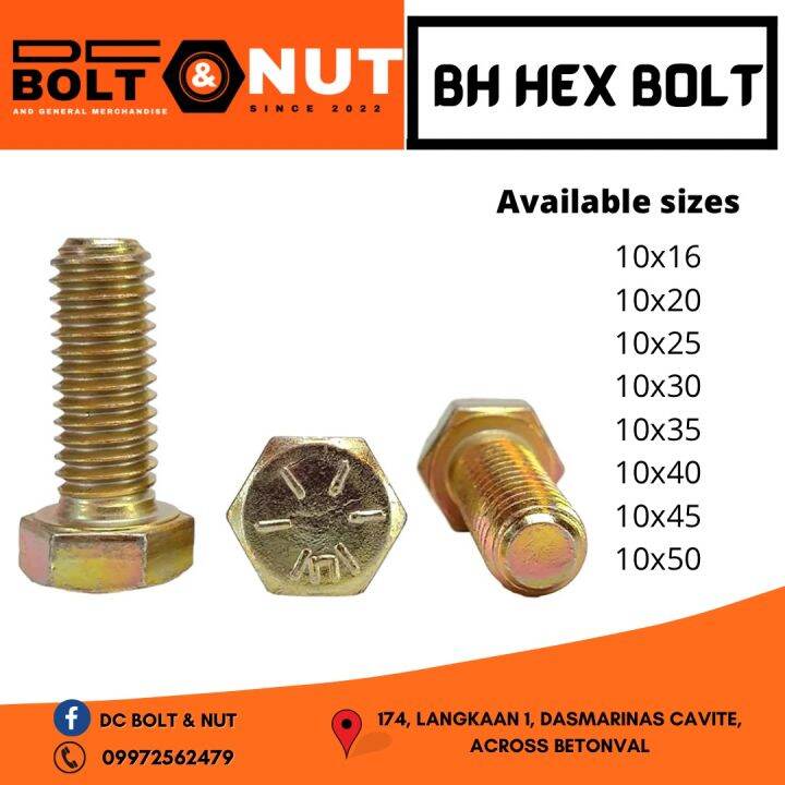 10pcs M10 x 16mm to 50mm Hex Bolt Hexagonal Motor Bolts Motorcycle ...