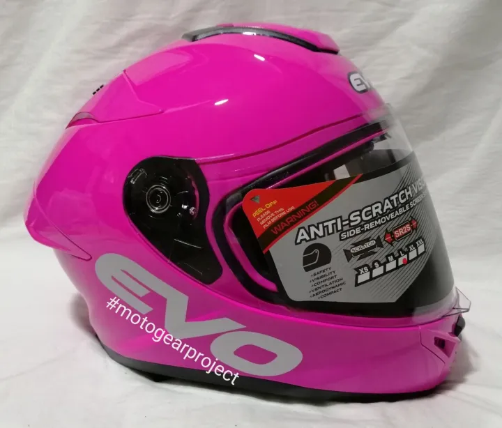 EVO SVX-02 Hot Pink Full Face Dual Visor Helmet | Lazada PH