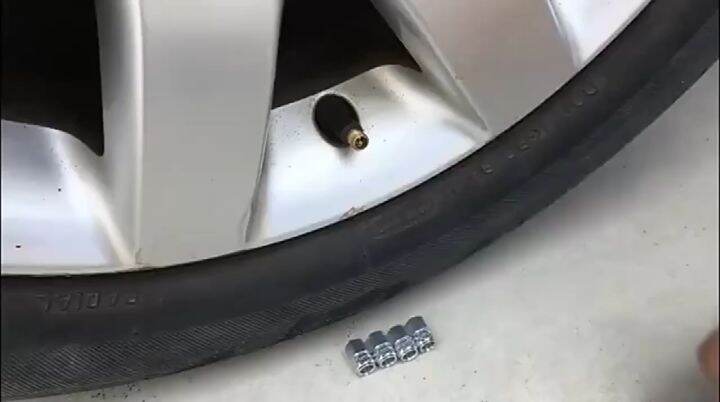 4PCS Car / Motor Aluminium Alloy Tyre Tire Cap Wheel Nut Valve Cover ...