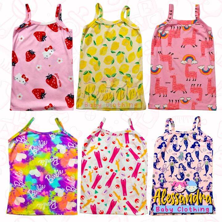 [KIDS] Girls Sando Spaghetti Strap Printed design for 1 up to 9 years ...