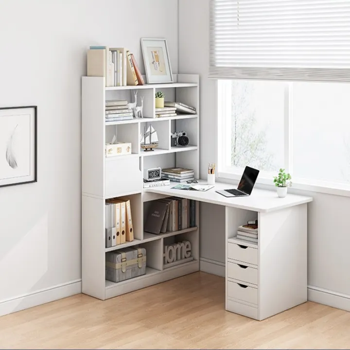 Desk Combined Bookcase Integrated Desk Home Bedroom Wall Corner ...
