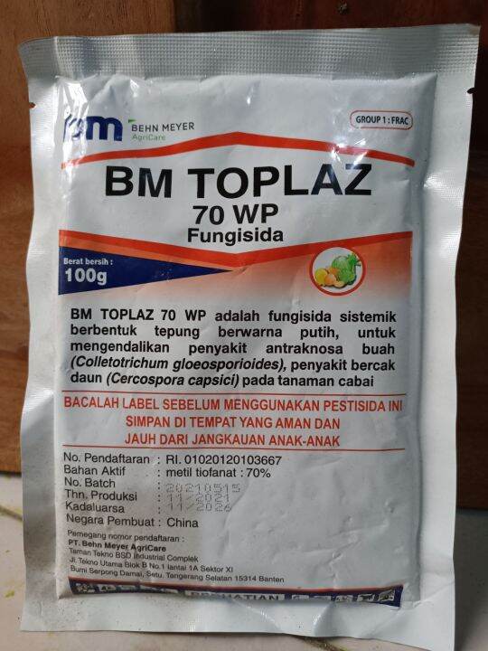 Bm toplaz 70 wp 100gr,fungisida sistemik yang mengendalikan antraknosa dan layu fusarium ...
