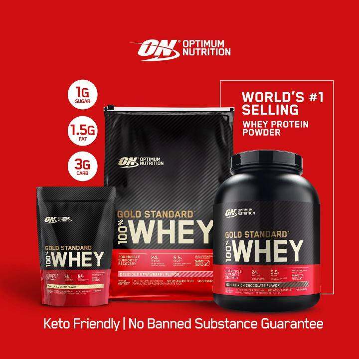 Optimum Nutrition Gold Standard 100% Whey Protein 5 lbs [FREE ON T-Shirt NOV 11-13] | Lazada PH