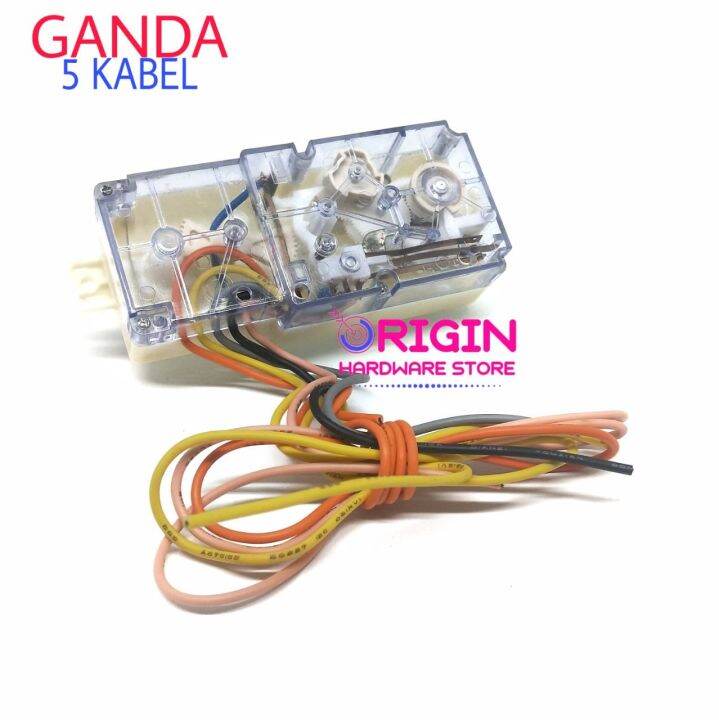 Timer GANDA 5 Kabel - Penanda Waktu Double / Dobel Mesin Cuci MULTI ...