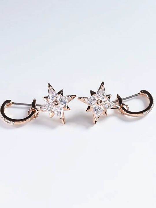 💖Swarovski💖Swarovski Symbolic ต่างหูเพชรดาว,S925 ต่างหูแฟชั่นสตรีเงินสเตอร์ลิง,ของขวัญวันเกิดวัน ...