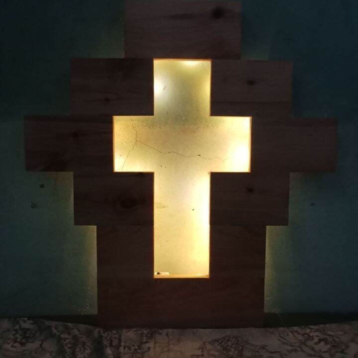 Wooden altar with led lights | Lazada PH