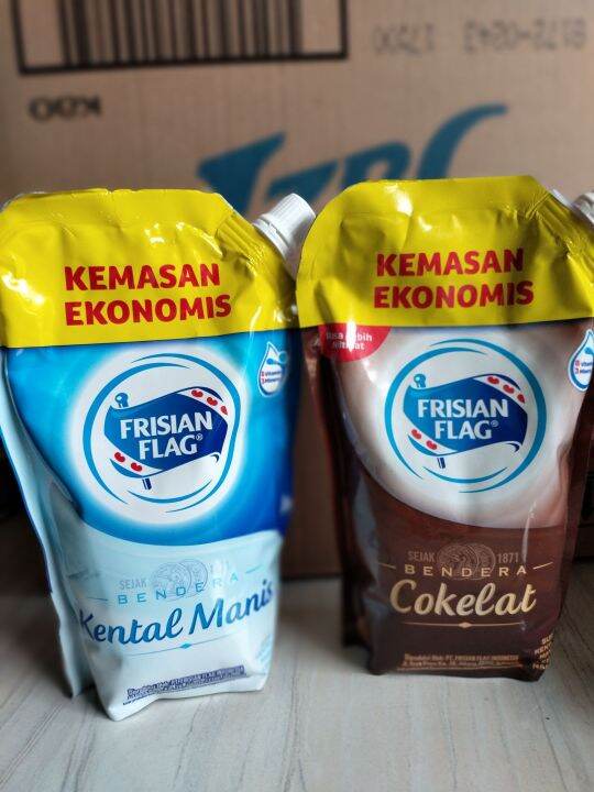 Frisian flag susu kental manis putih & coklat pouch 545 gram | Lazada ...