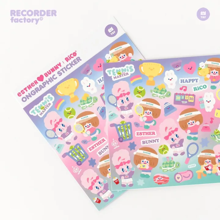 ( พร้อมส่ง ) Estherbunny x Rico Tennis Master on Graphic Sticker 2P สติ ...