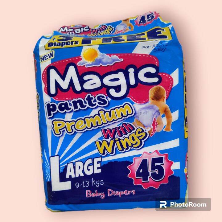 New Magic Pants Premium with Wings Diaper LARGE X45 | Lazada PH