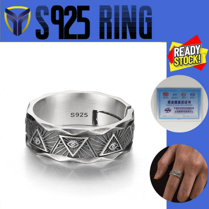 Nhẫn Mắt Thần Bằng Bạc Ý S925 Mùa Hè 2023 Ngón Trỏ Retro Độc Đáo Nam Có Thể Điều Chỉnh Không ...