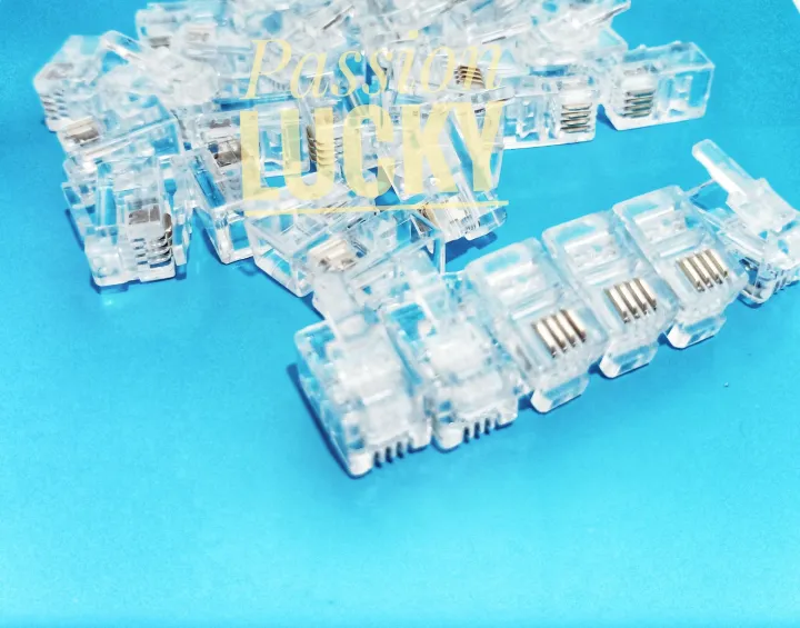 KONEKTOR RJ11 ISI 5PC /JACK TELEPHONE 4PIN 2PIN /CONNECTOR RJ11 ...