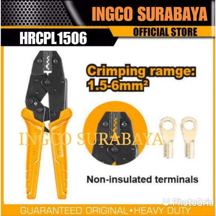INGCO HRCPL1506 RATCHET CRIMPING PLIERS 9" TANG KABEL PRESS SKUN ...