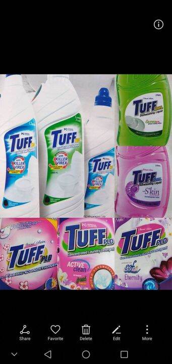 TUFF (laundry detergent, toilet bowl cleanser, dishwashing liquid ...