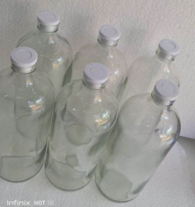 Botol kaca 1liter Paket 6 pcs Botol cembung Botol baru 1000ml Botol ...