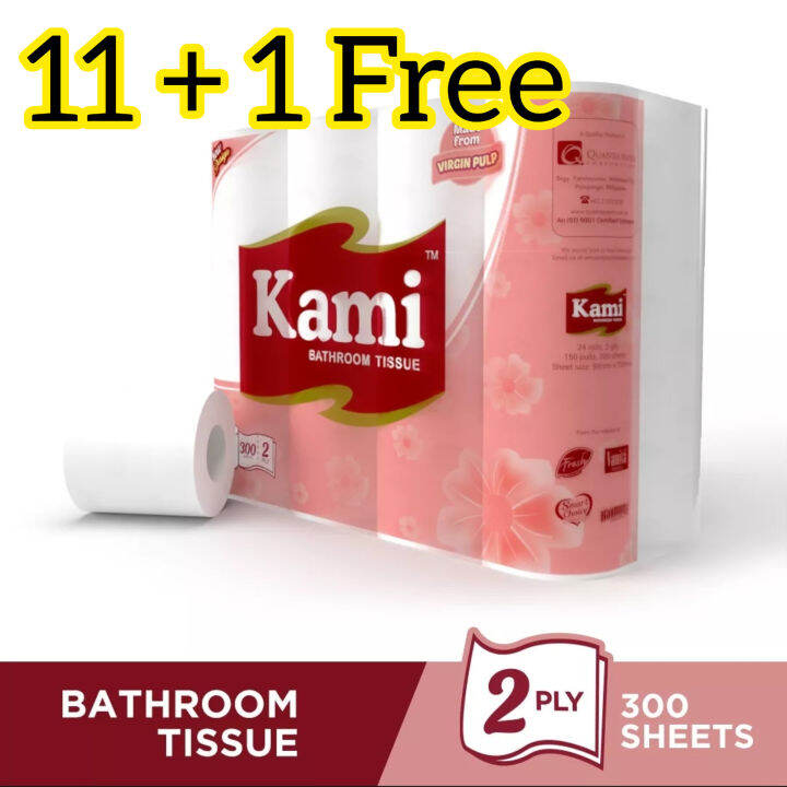 11 + 1 Free KAMI Bathroom Tissue 2Ply 300 Sheets Solo | Lazada PH