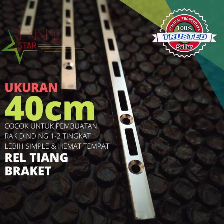 Rel tiang braket 40cm tiang braket multifungsi untuk rangkaian rak kaca ...