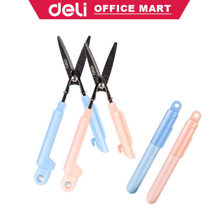 Deli Gunting Mini Portabel Gunting Lucu Gunting Pulpen Bentuk Pena Pink ...