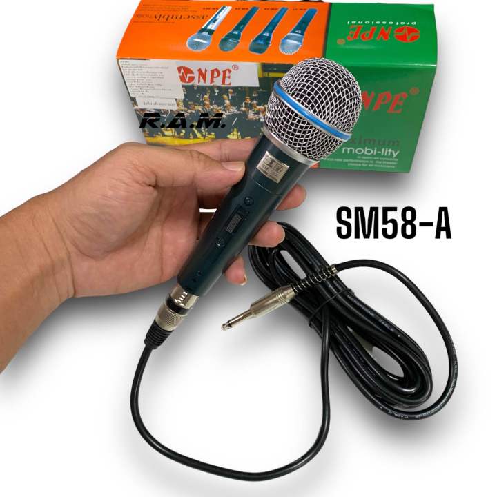 ไมค์สาย SM58A ไมค์สายเสียงดี ไมโครโฟนแบบ Dynamic Uni-Directional พร้อม ...