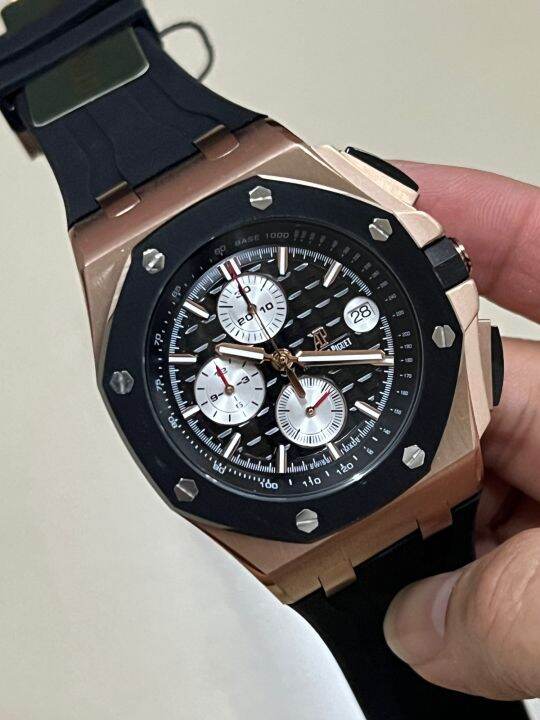 Super Watch AP Offshore rose gold battery stopwatch Japanese movement ...
