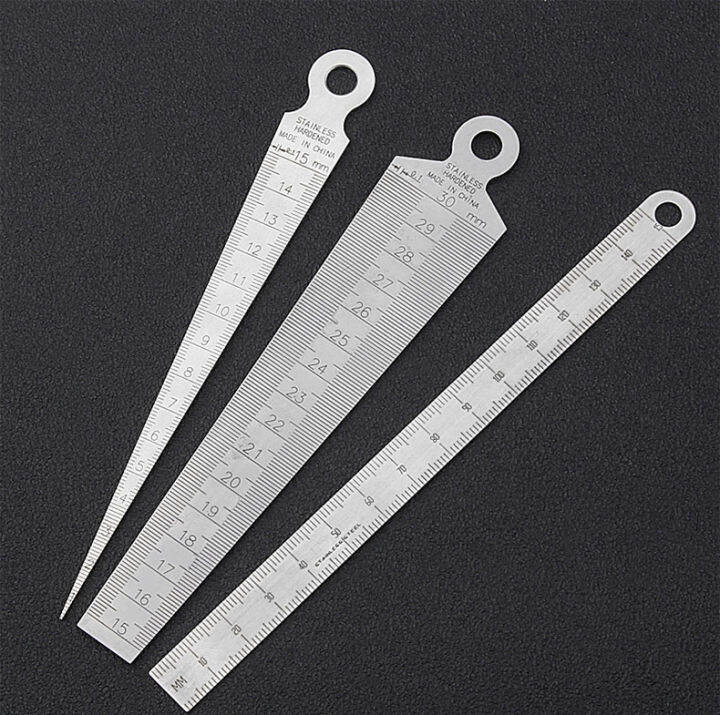 Stainless Steel Gap Ruler Tapered Ruler Wedge Feeler Ruler Triangle ...