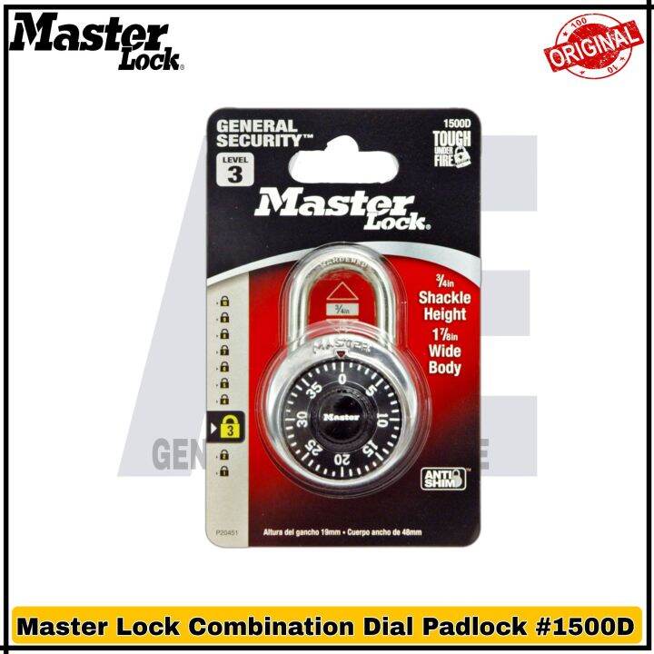 Master Lock Dial type Combination Padlock #1500D | Lazada PH