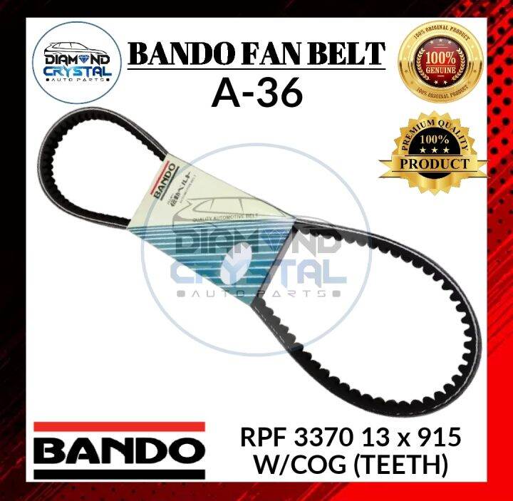 BANDO FAN BELT A-36 RPF 3370 13 X 915 W/COG (TEETH) "BANDO ORIGINAL JAPAN" | Lazada PH