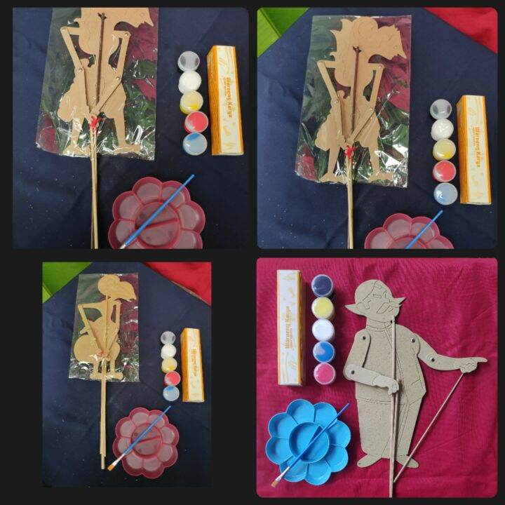 Wayang kertas karton hard board+cat+kuas+palet | prakarya edukasi anak ...